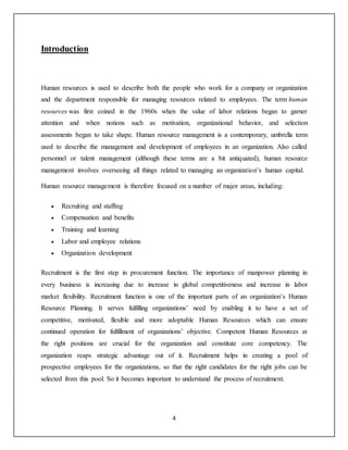 summer internship report - sourcing and recruitment | DOCX