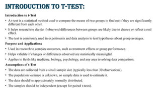 t-test.pptx presentation for t test in biostat | PPTX