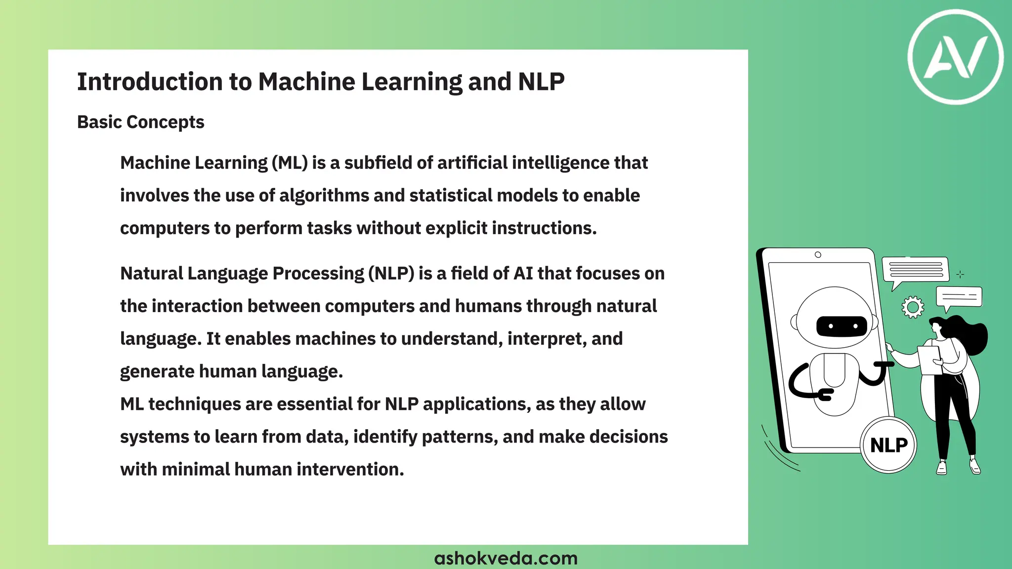Machine Learning for Natural Language Processing| ashokveda . pdf | PPT