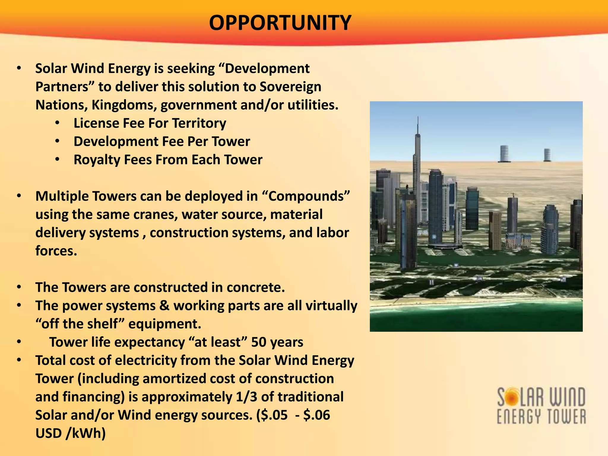 Solar Wind Energy Tower - Corporate Presentation | PPTX