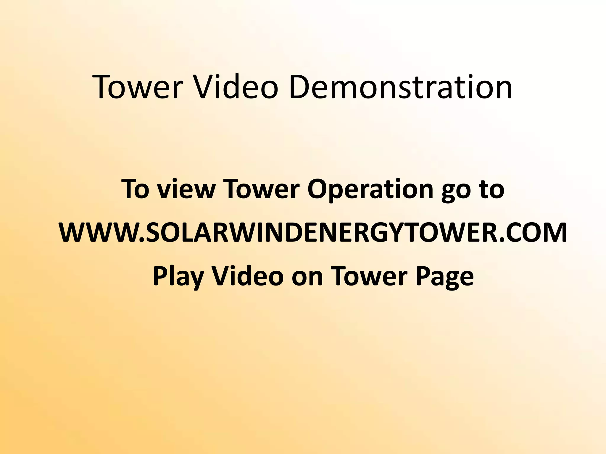 Solar Wind Energy Tower - Corporate Presentation | PPTX