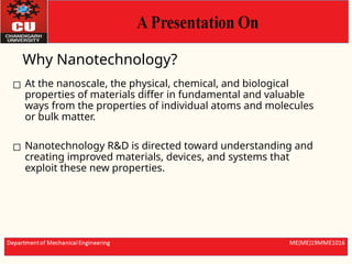 NanoTechnology_PPT.pptx Dr tonk Chandigarh University gharuan kharar ...