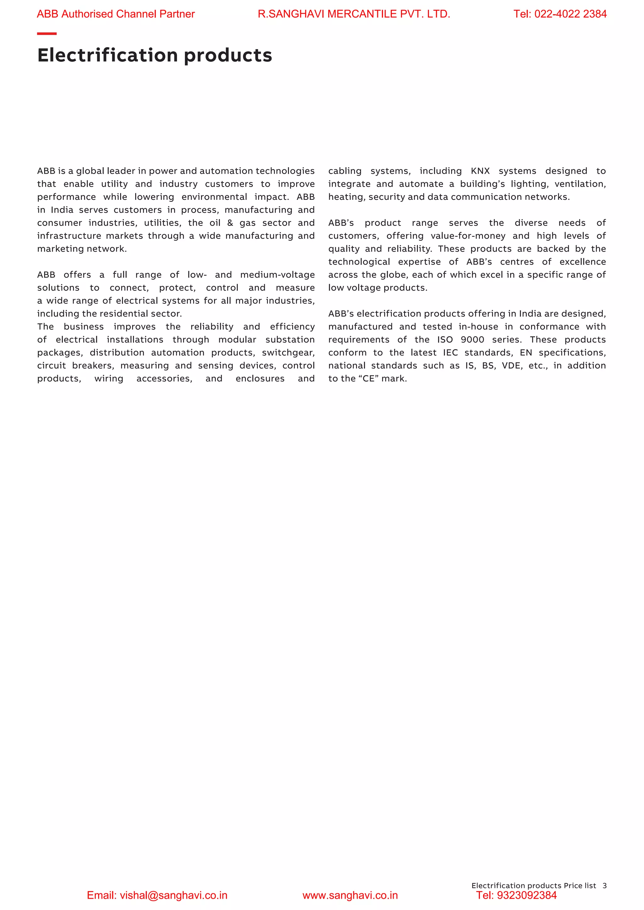 ABB Switchgears price list | PDF