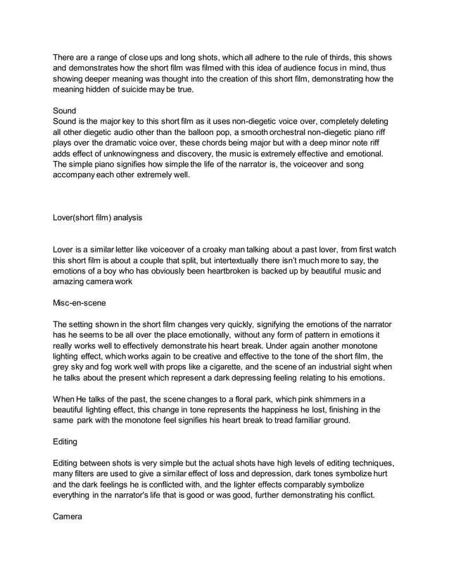 3 short film analysis | DOCX
