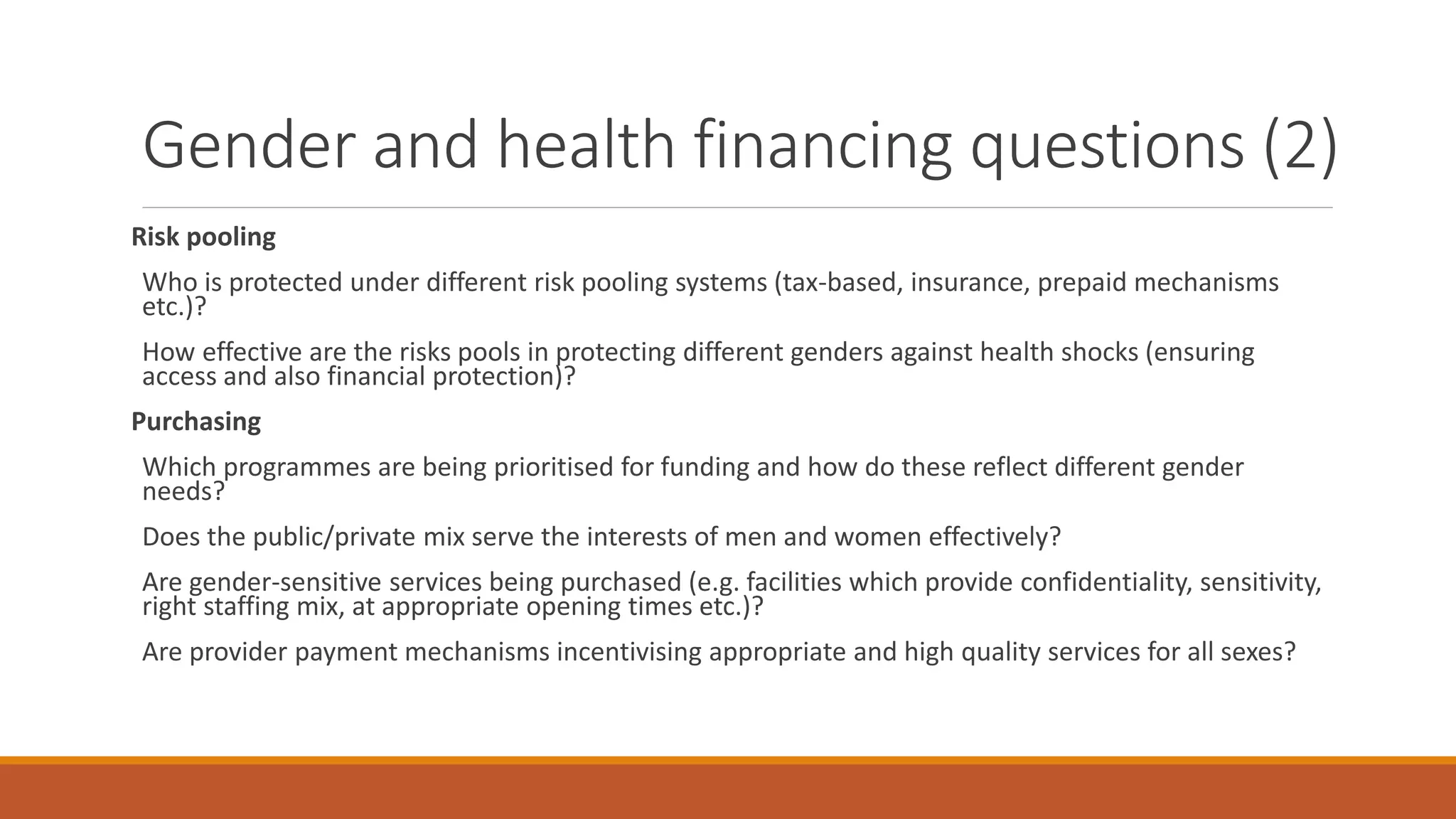 Gender and health financing | PPTX