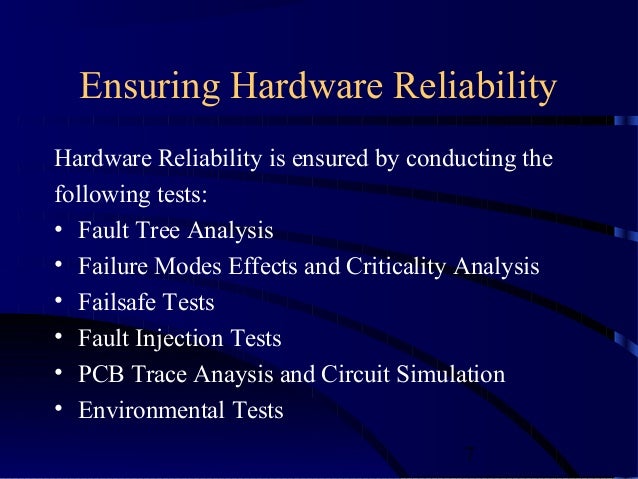 Software and Hardware Reliability