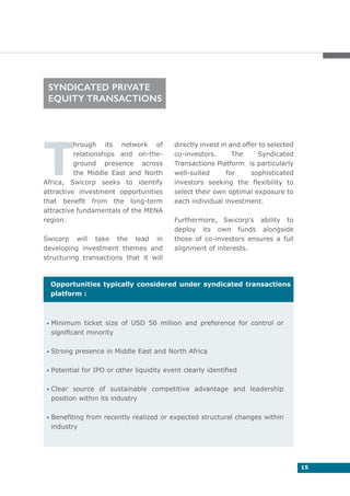 Swicorp Corporate Presentation | PDF