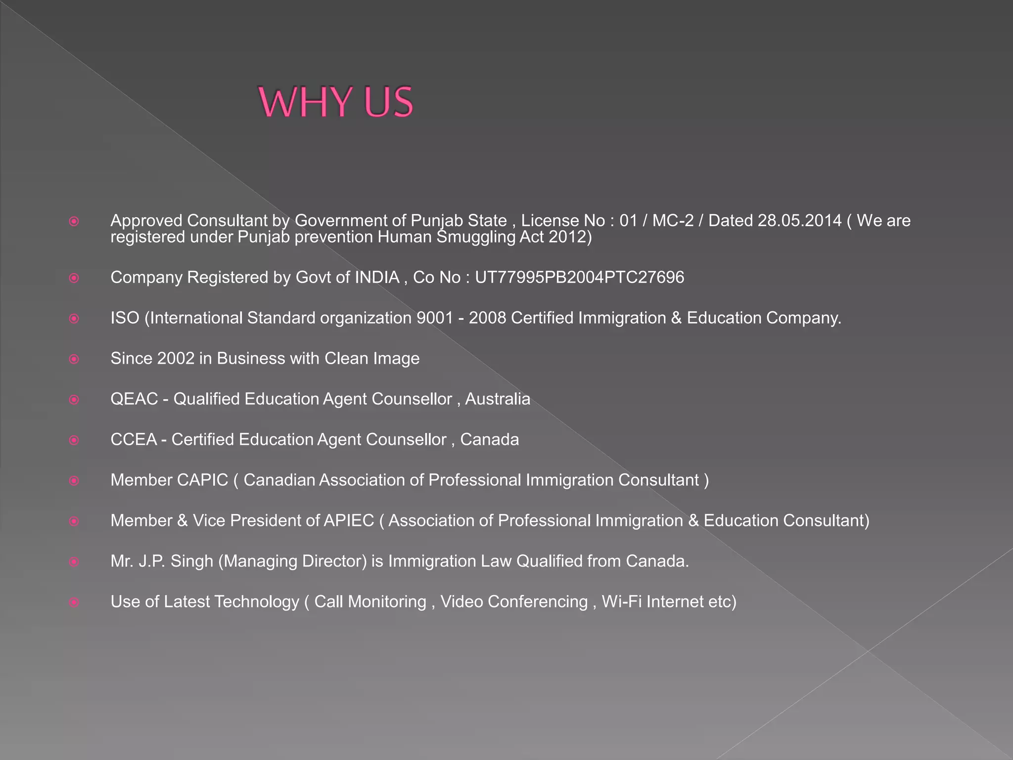 immigration consultant in india | PPTX