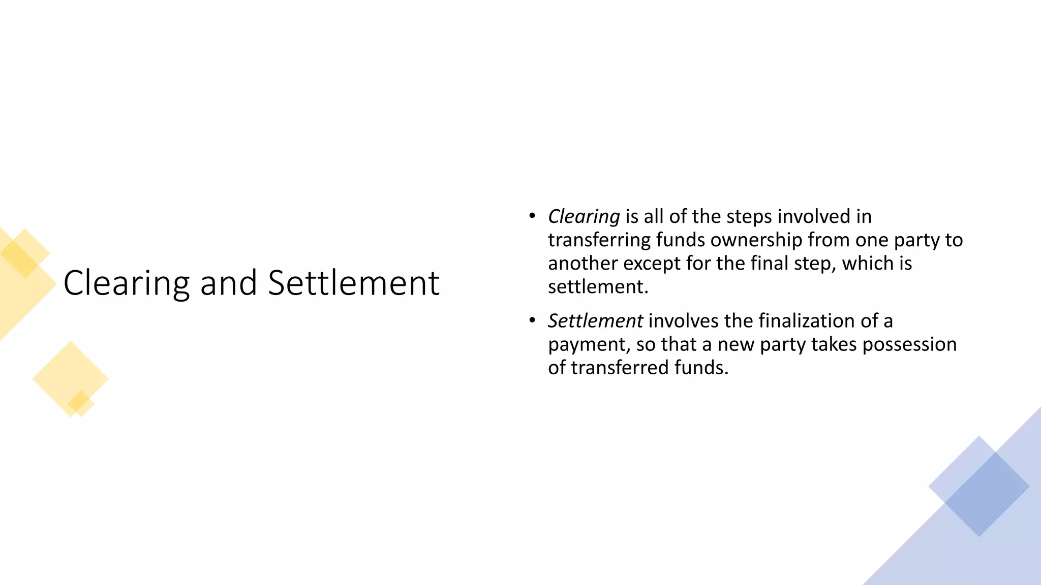 SWIFT - Clearing and Settlement | PPTX