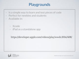 Workhop iOS 1: Fundamentos de Swift | PDF | Programming Languages ...