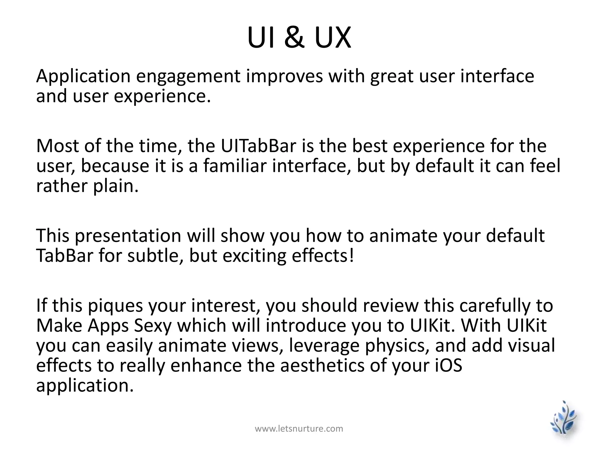 Swift Animated tabBar | PPTX | Computer Animation | Computer Software and Applications