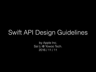 Apple Swift API Design Guideline | PDF