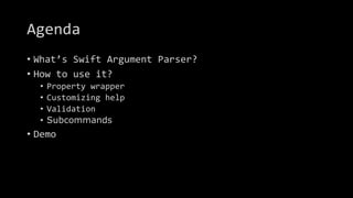 Swift Argument Parser | PPT