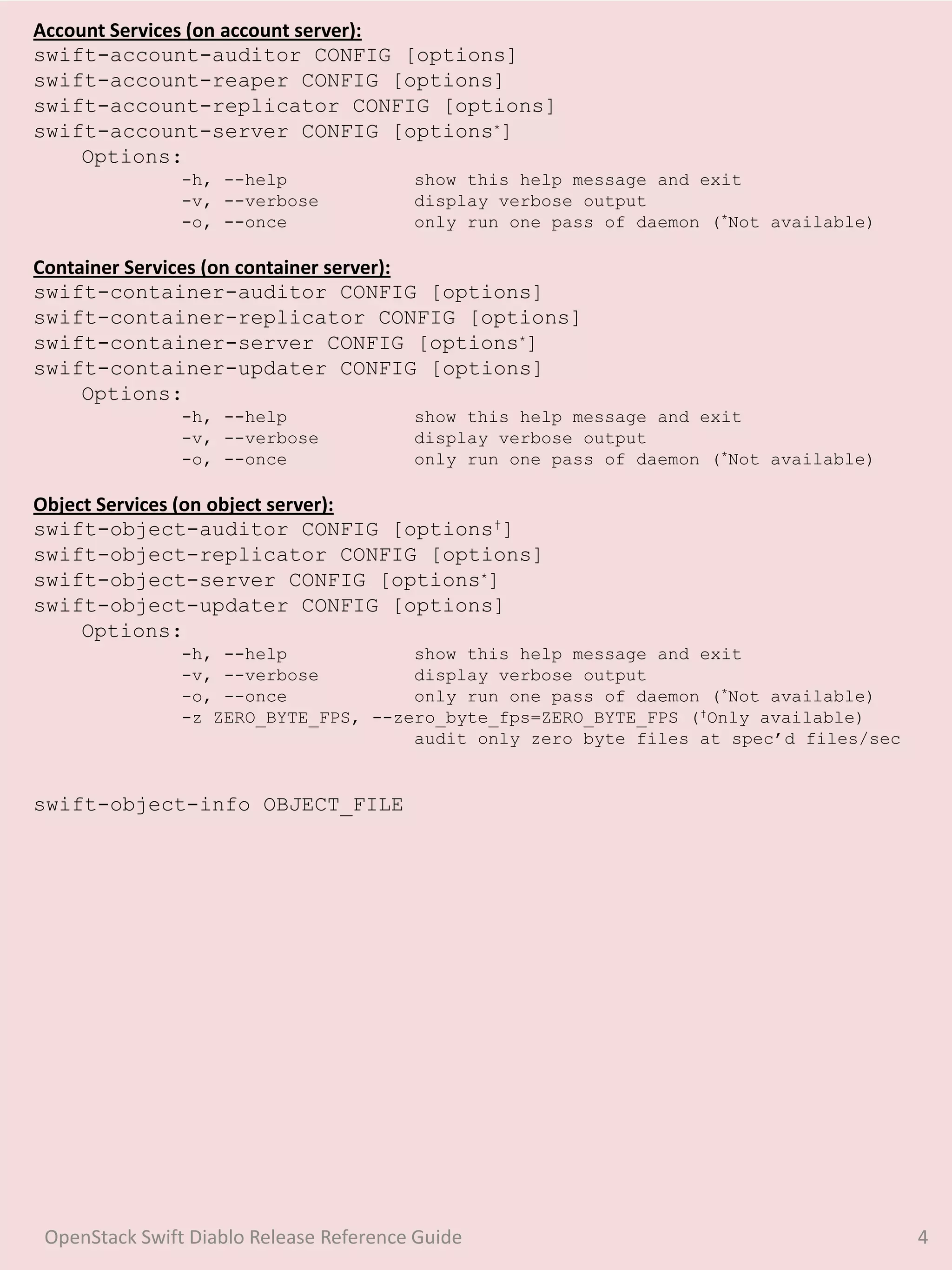OpenStack Swift Command Line Reference Diablo v1.2 | PDF