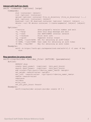 OpenStack Swift Command Line Reference Diablo v1.2 | PDF