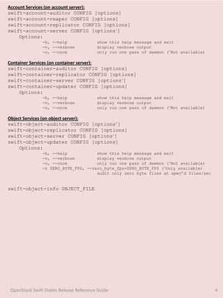 OpenStack Swift Command Line Reference Diablo v1.2 | PDF