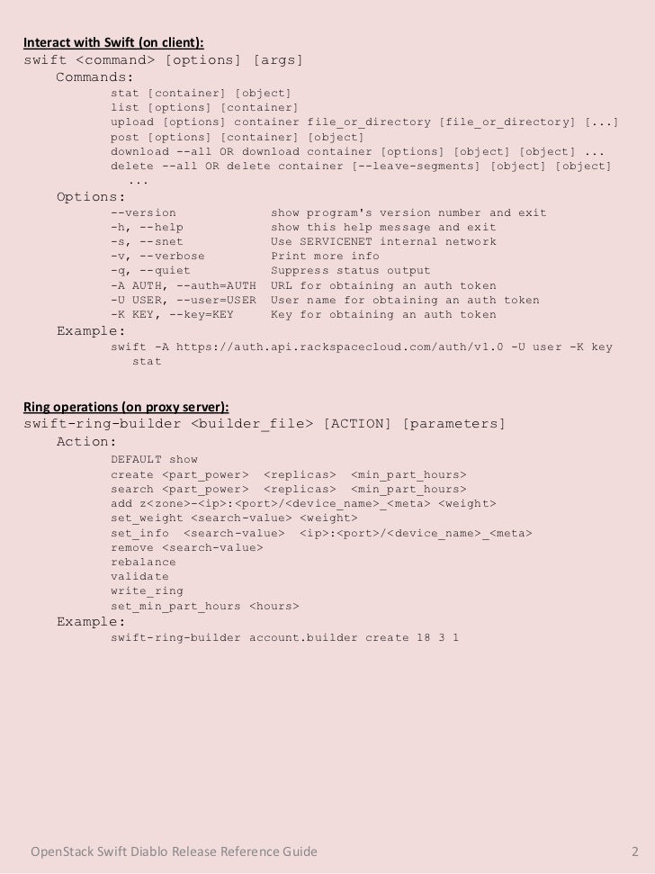 Openstack Swift Command Line Reference Diablo V1 2