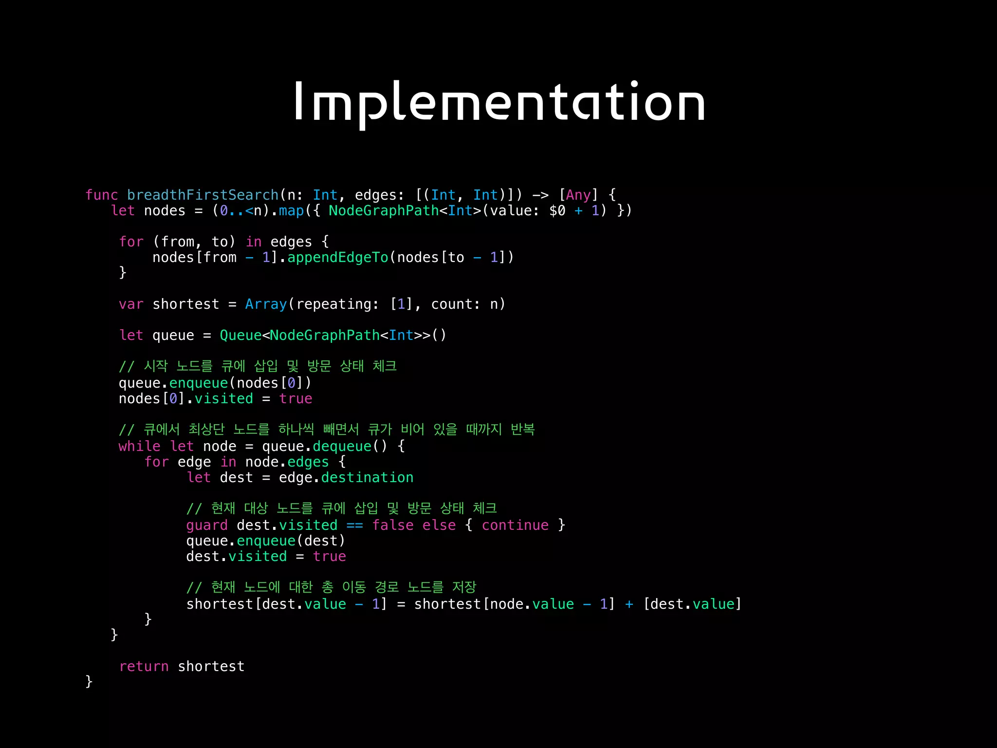 [Swift] Data Structure - Graph(BFS) | PPT