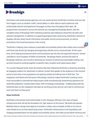 Swiftmile Selects Broadsign OOH Technology to Deliver Global ...