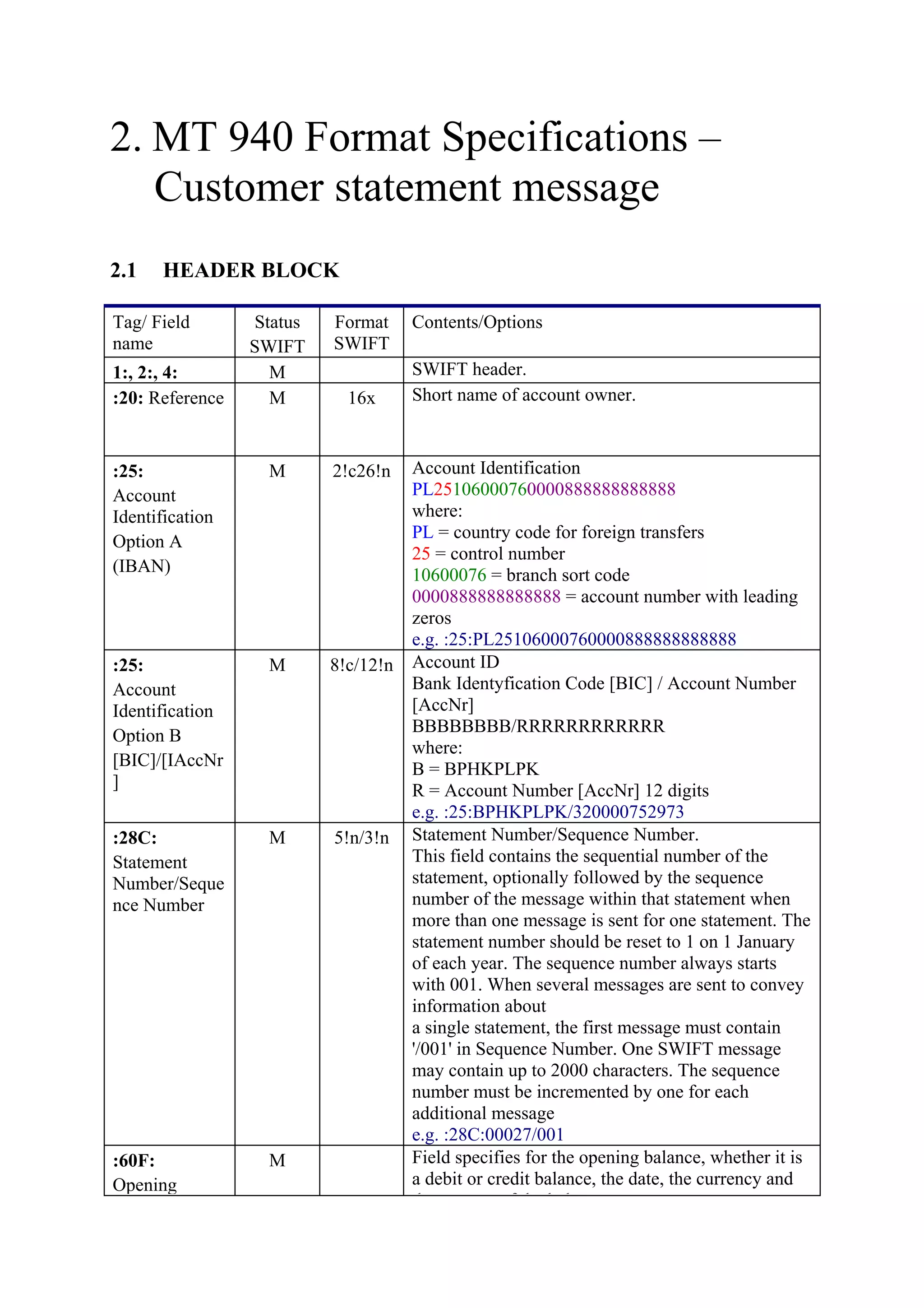 Swift mt940 942111247451789 | PDF