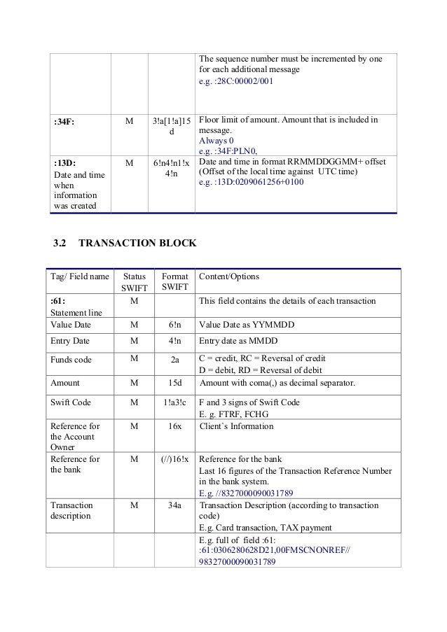 Swift mt940 942111247451789