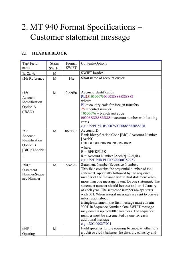 Swift mt940 942111247451789