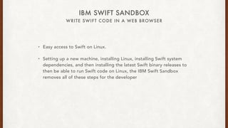 Swift on IBM Bluemix | PPT