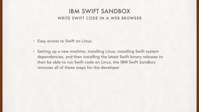 Swift on IBM Bluemix | PPT