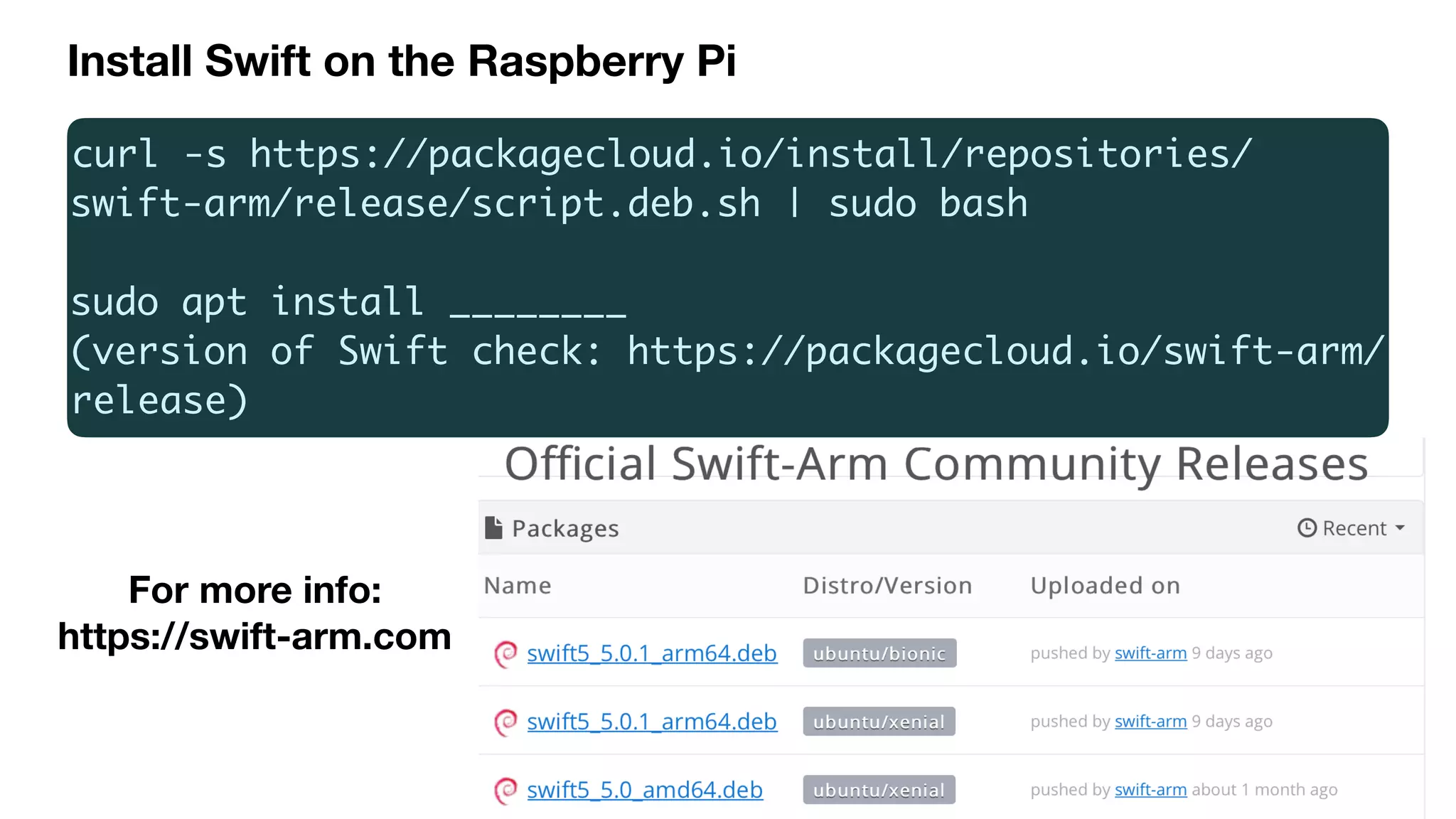 Swift on Raspberry Pi | PPT