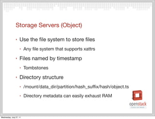 OpenStack Swift overview oscon2011 | PDF | Internet | Computing