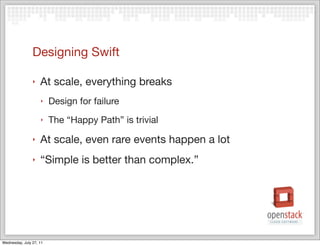 OpenStack Swift overview oscon2011 | PDF | Internet | Computing