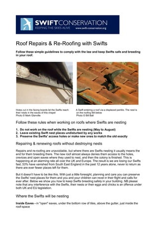 Swifts roof repairs_leaflet | PDF