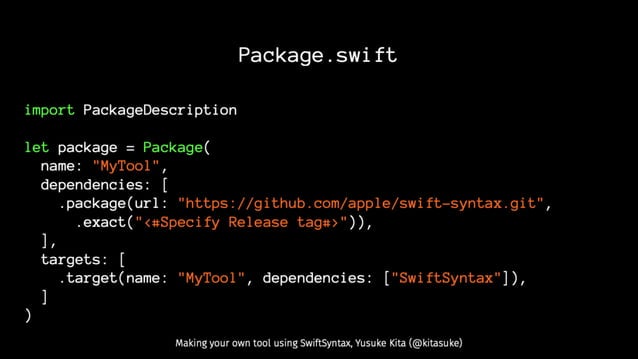 Making your own tool using SwiftSyntax | PPT