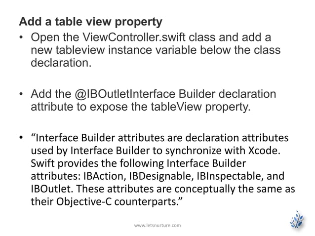 Swift Tableview Ios App Development Ppt