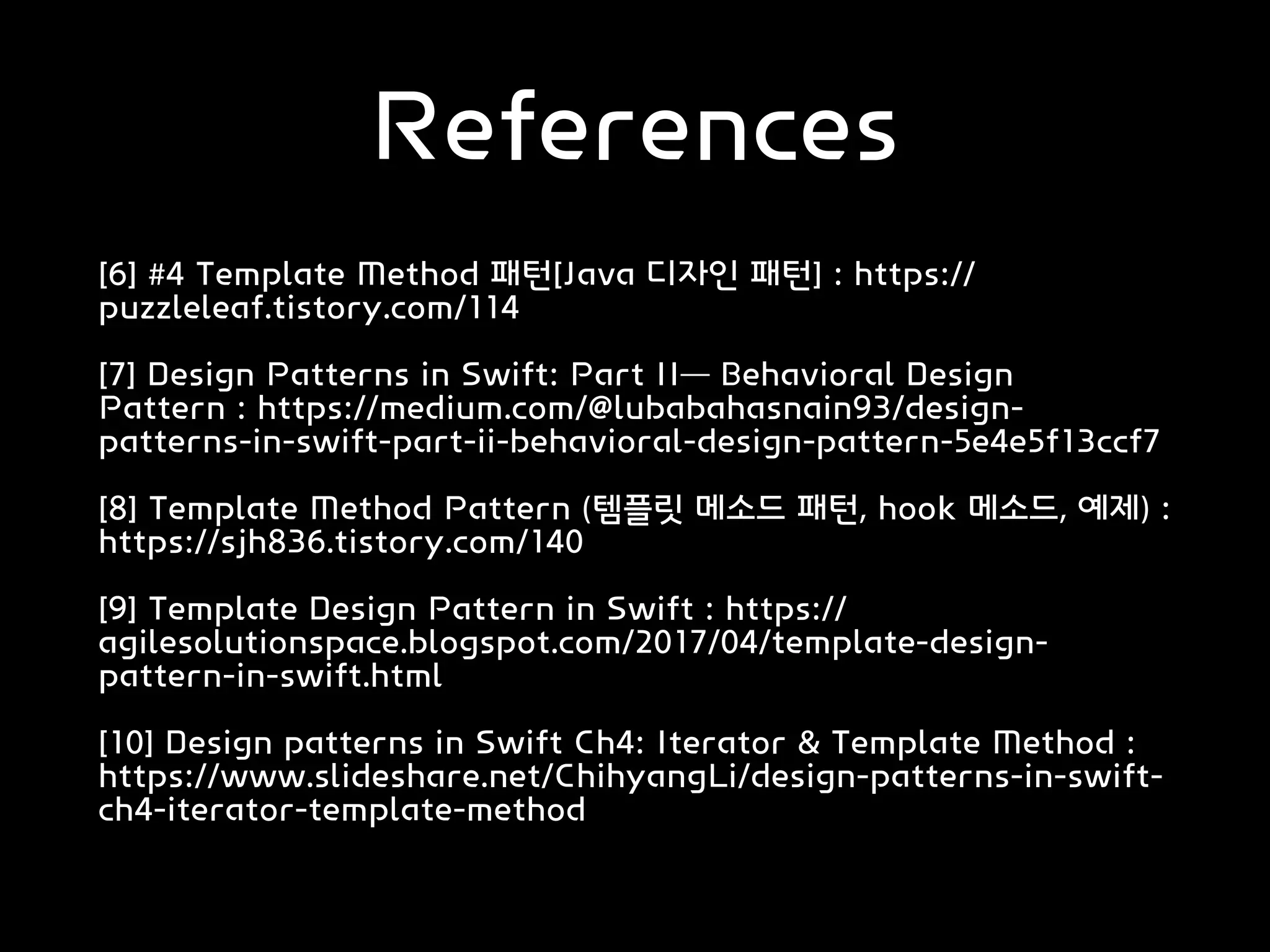 [Swift] Template Method | PPT