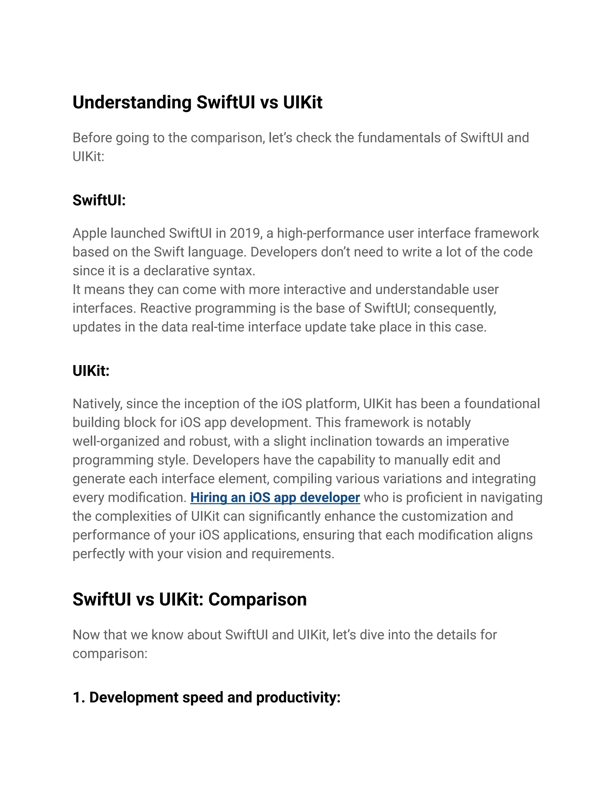 Swiftui Vs Uikit Choosing The Right Ui Framework For Ios Apps Pdf