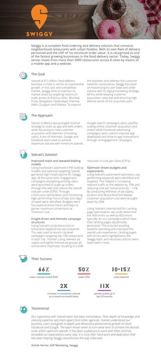 Swiggy - Delivering Digital Marketing Success | PDF
