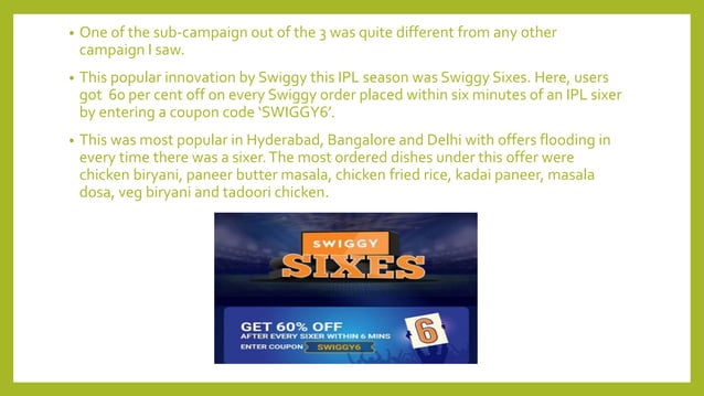 Swiggy campaigns 2019 | PPTX | Cricket | Sports