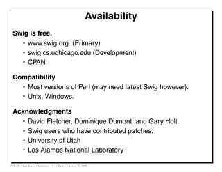 Perl-C/C++ Integration with Swig | PPT
