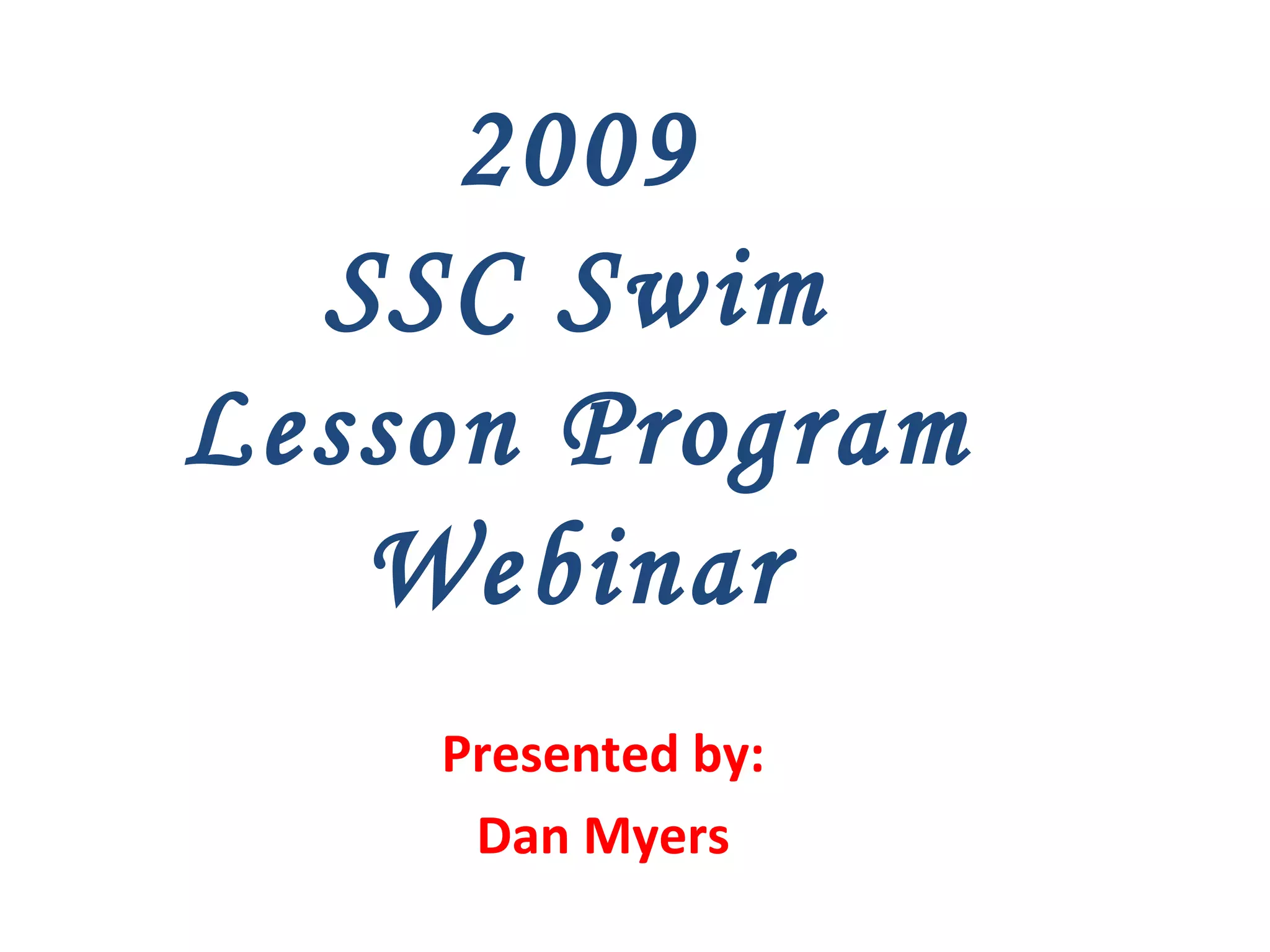 Swim Lesson Program | PPT