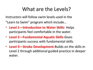 Swim Lesson Program | PPT