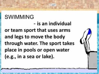 Swimming LESSON Power Point Presentation LESSON RESOURCES | PPTX