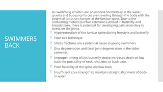 SWIMMING biomechanics and common Injuries ppt | PPTX