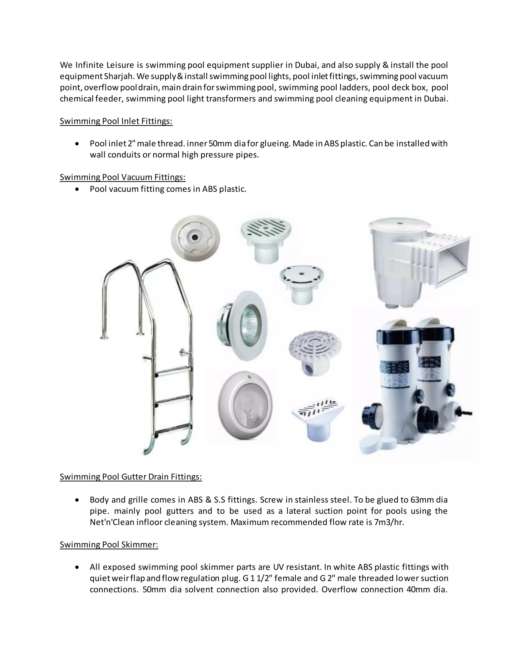Swimming pool equipment supplier in dubai | DOCX | Home Appliances ...
