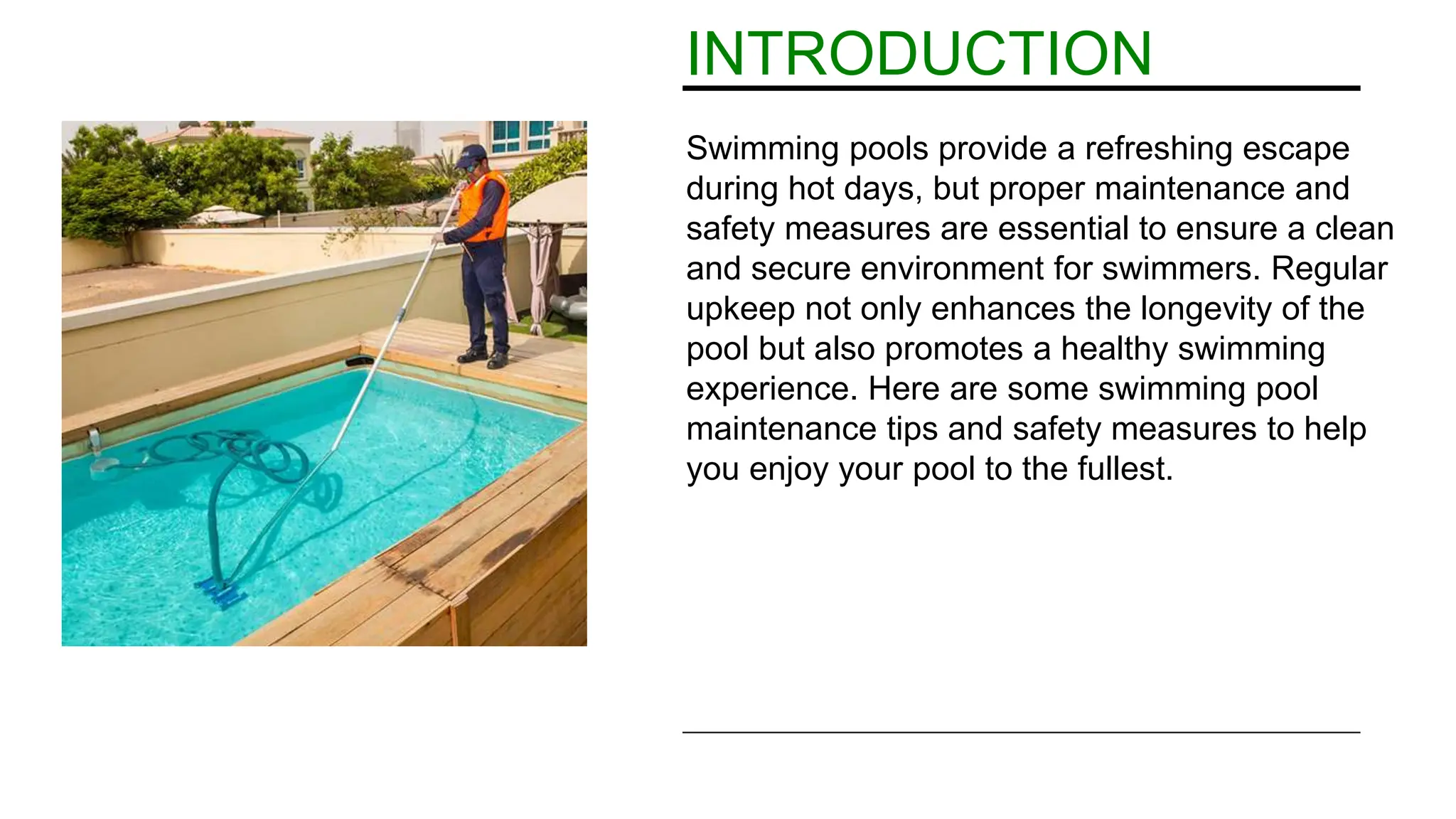 Swimming Pool Maintenance Tips & Safety Measures | PPTX