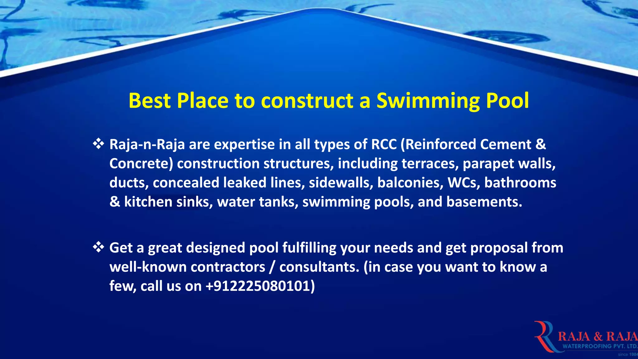Swimming Pool Construction Services | PPTX