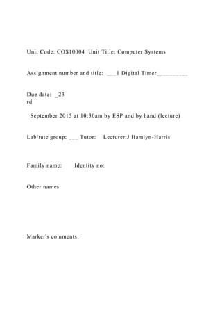 Swinburne University of Technology Faculty of Science, E.docx