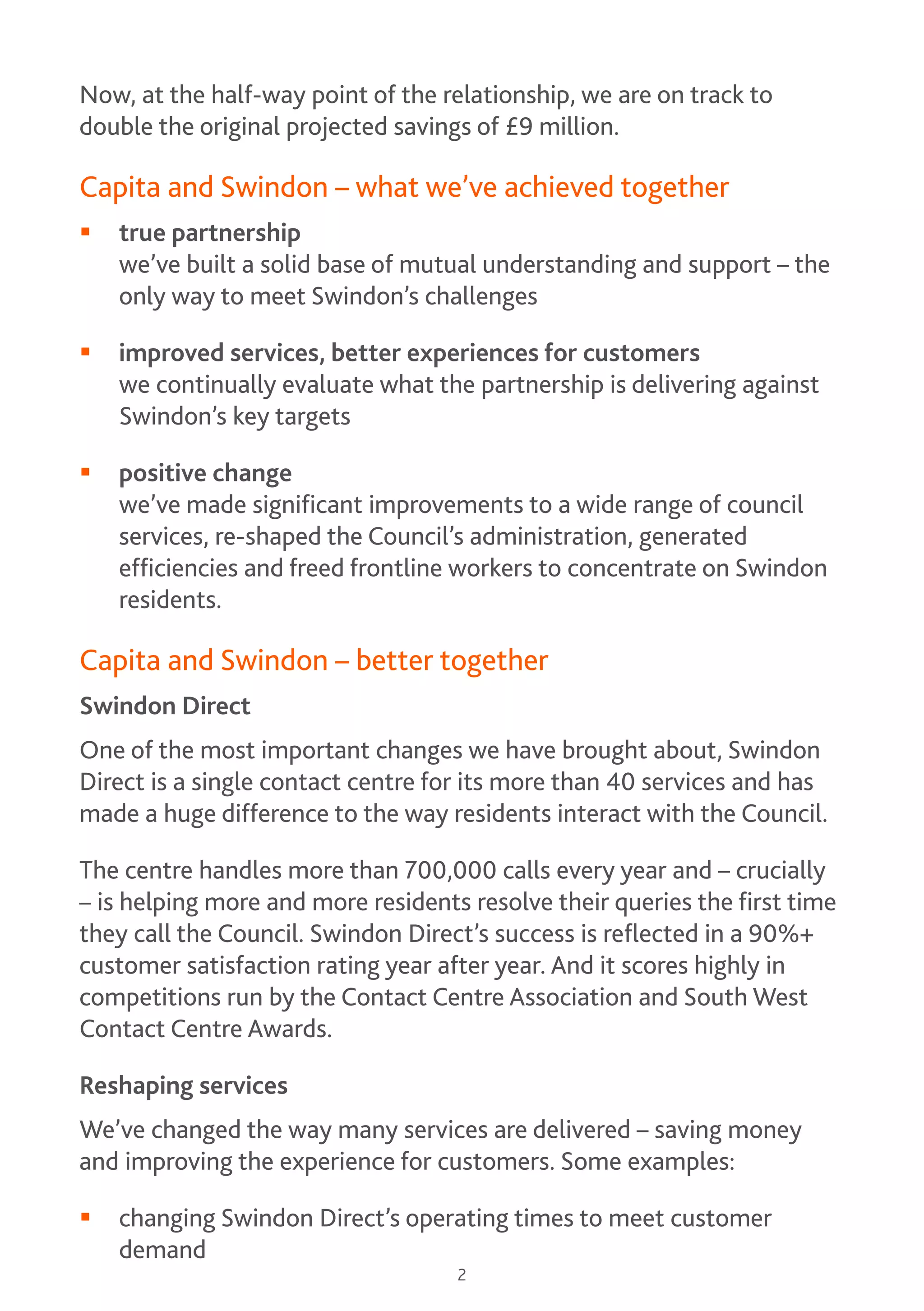 Capita and Swindon Borough Council case study | PDF | Business ...