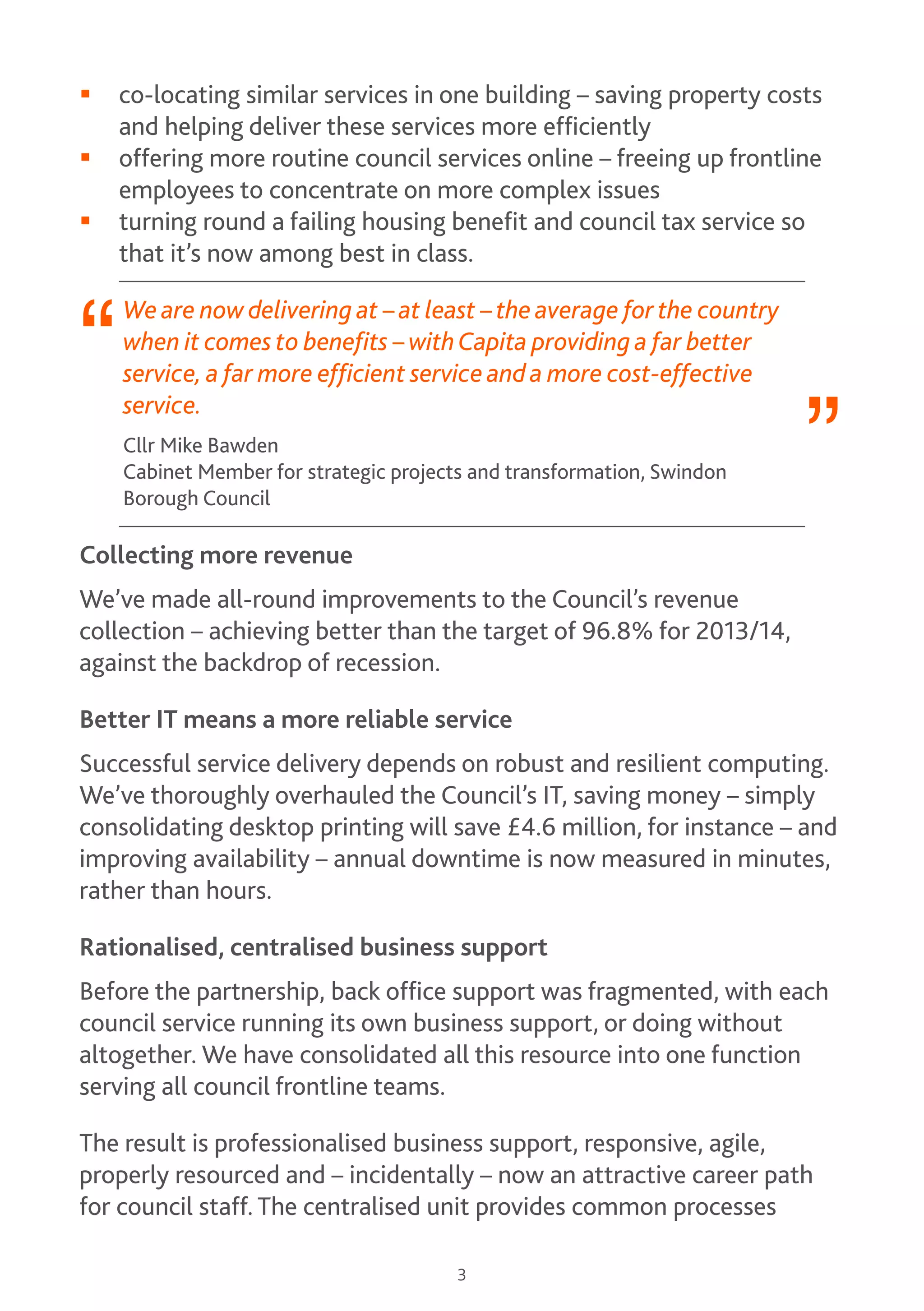 Capita and Swindon Borough Council case study | PDF | Business ...