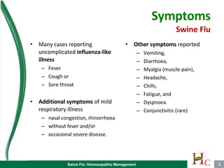 Swine Flu: Homoeopathic Management | PPT